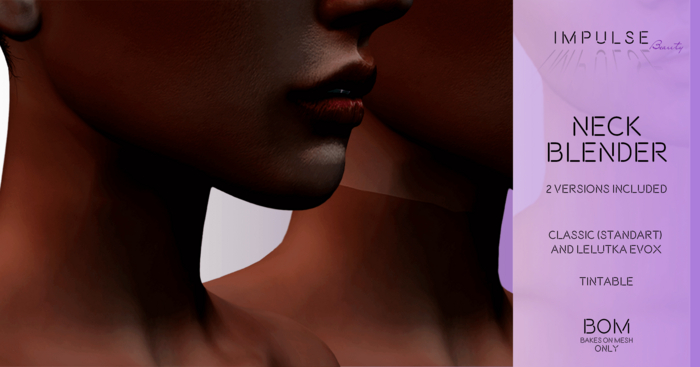 Second Life Marketplace - Impulse Beauty - Tintable Neck Blender - Espresso